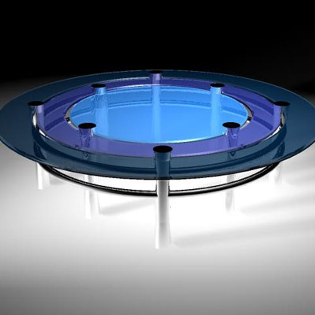 Blue Glass Table C4d