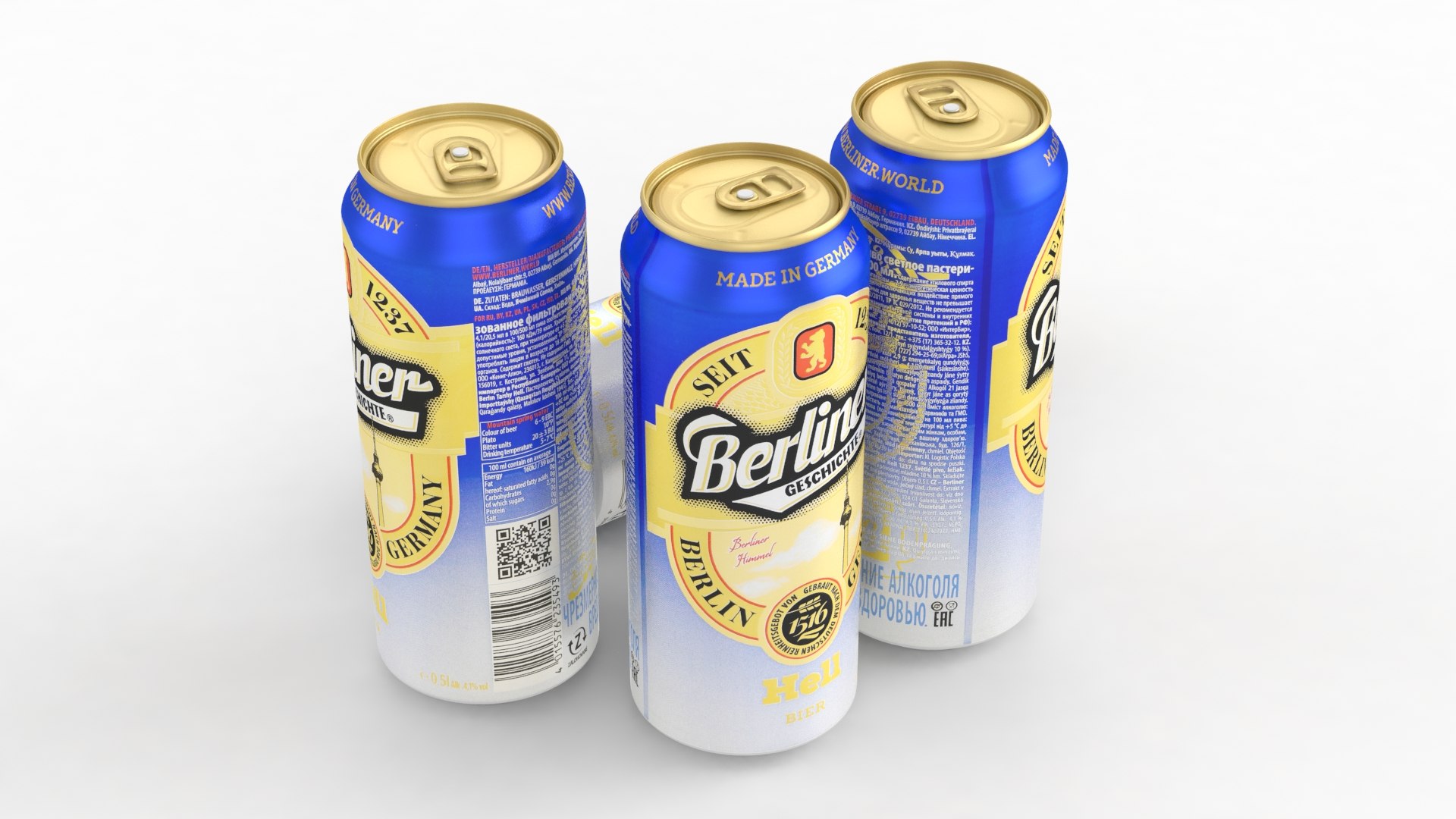 3D Beer Can Berliner Geschichte 500ml 2023 - TurboSquid 2027396