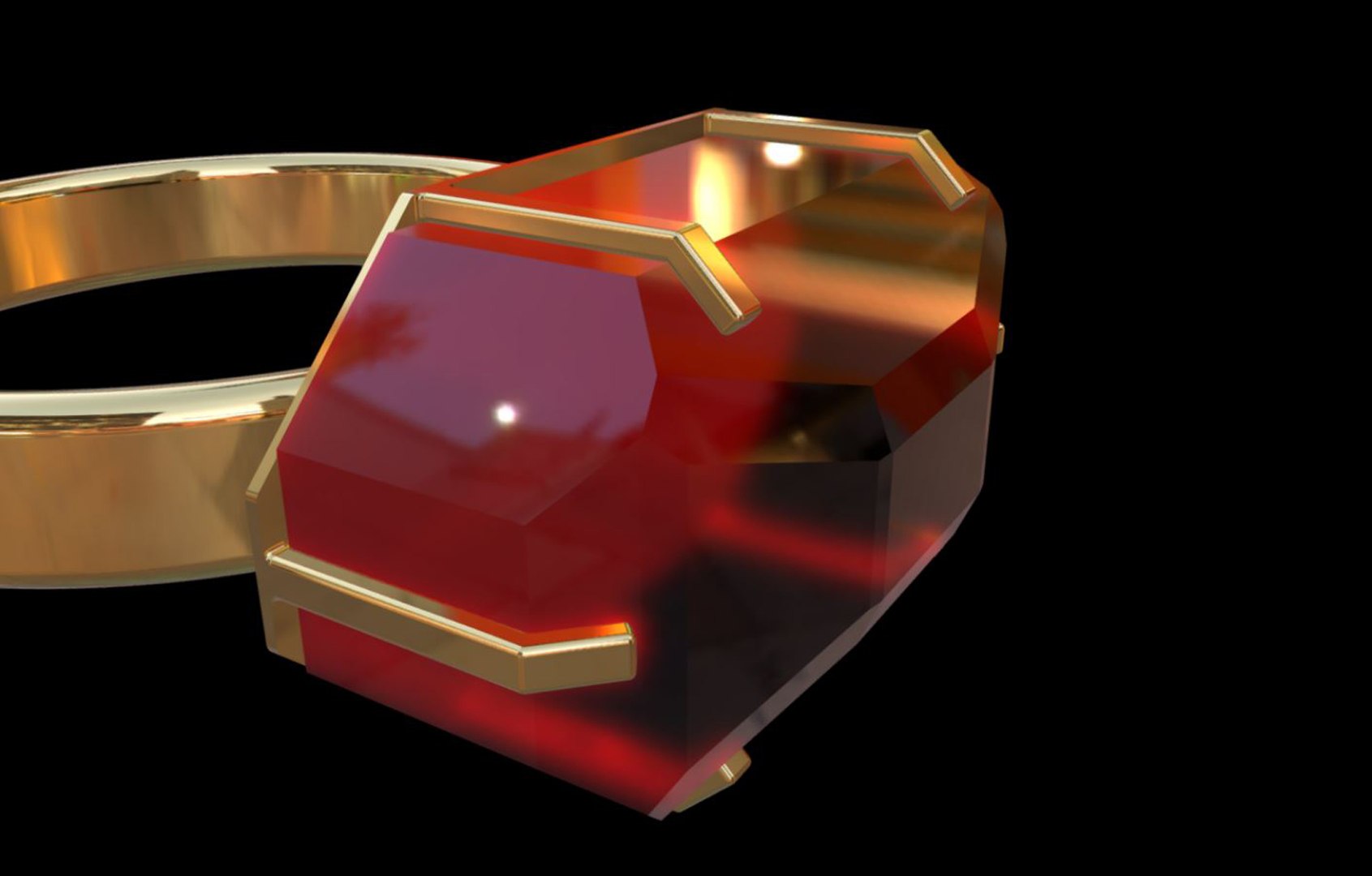 Ring With Ruby 3D Model - TurboSquid 2339004