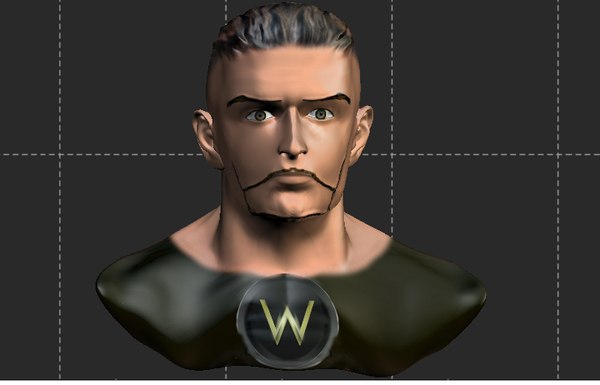 3d model male head character