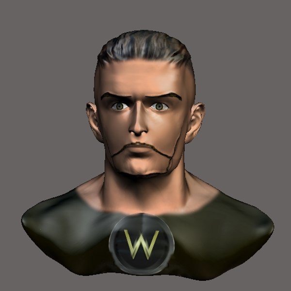3d model male head character