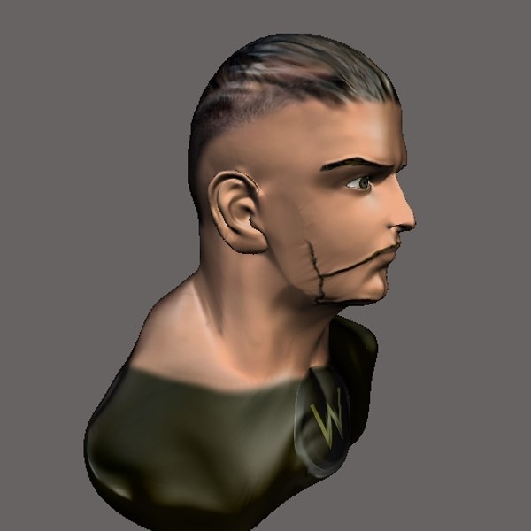 3d model male head character