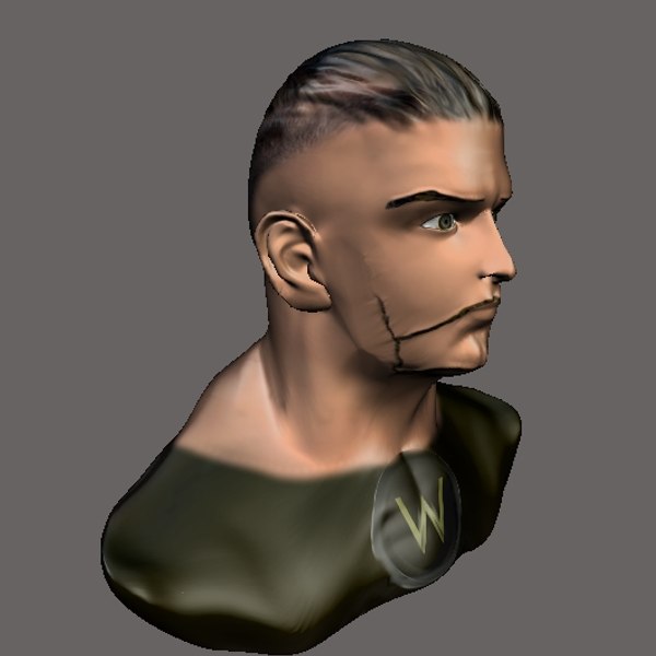 3d model male head character