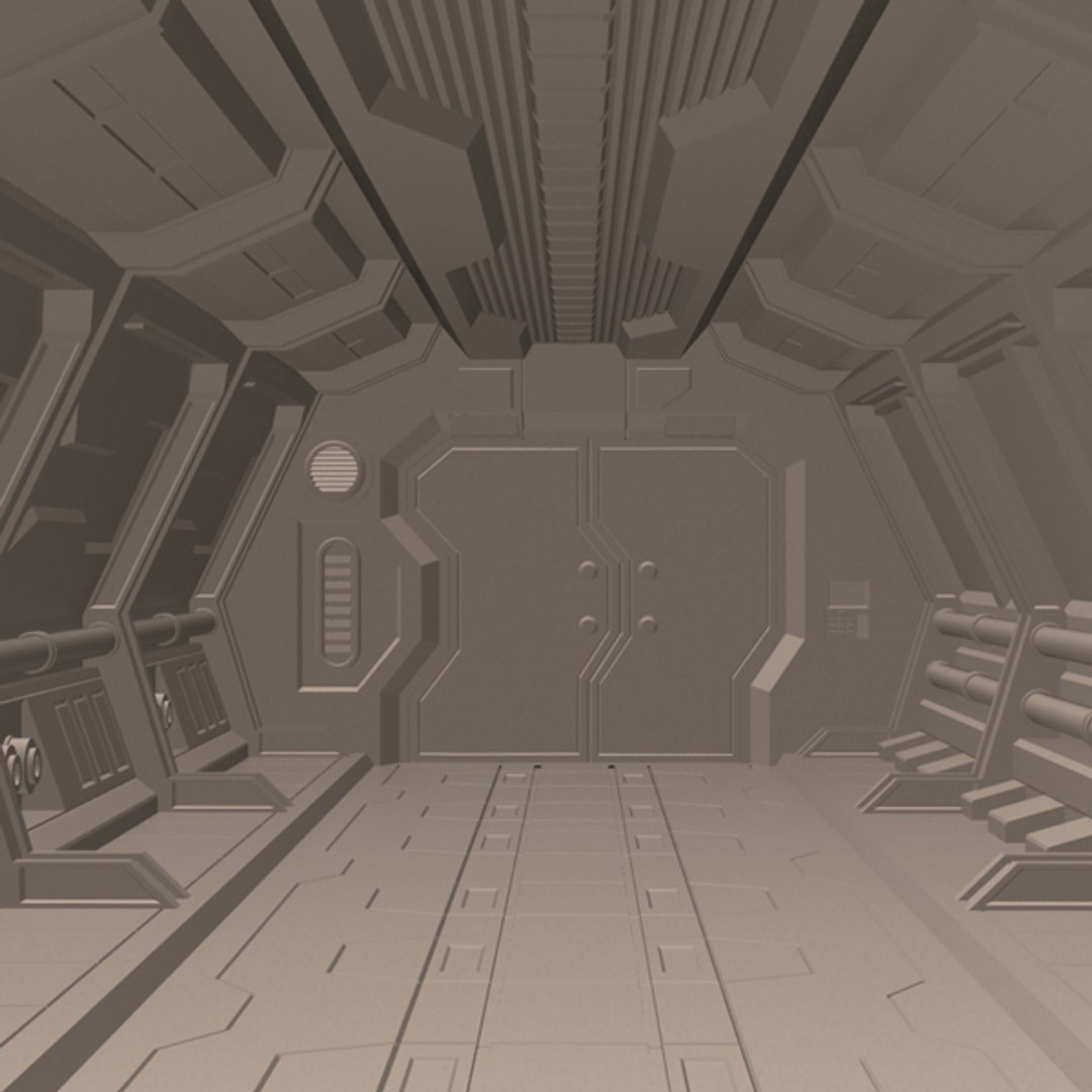 3d model sci fi hallway