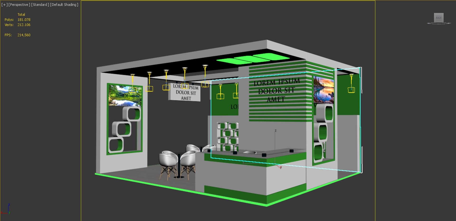 Booth Exhibition Stand Stall 6x7m Height 365 Cm 3 Side Open 3D - TurboSquid 2053726
