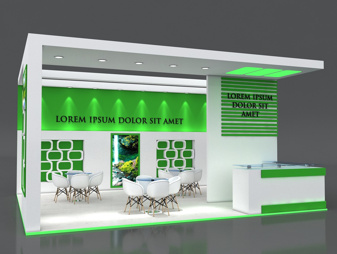 Booth Exhibition Stand Stall 6x7m Height 365 Cm 3 Side Open 3D - TurboSquid 2053726