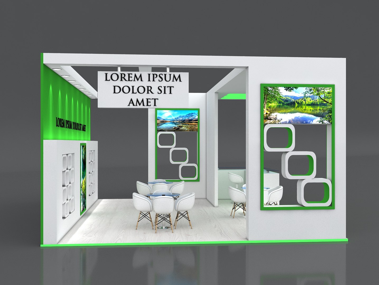 Booth Exhibition Stand Stall 6x7m Height 365 Cm 3 Side Open 3D - TurboSquid 2053726
