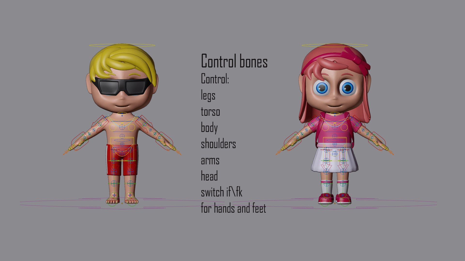3D Cartoon Characters Kids - TurboSquid 2071865