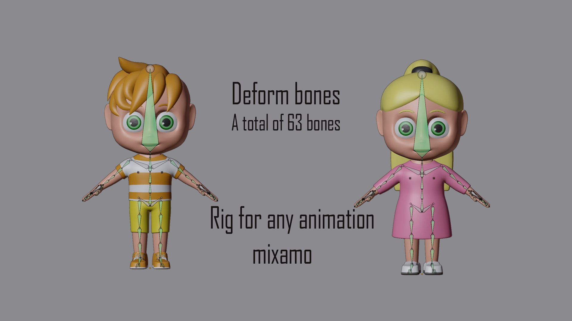 3D Cartoon Characters Kids - TurboSquid 2071865