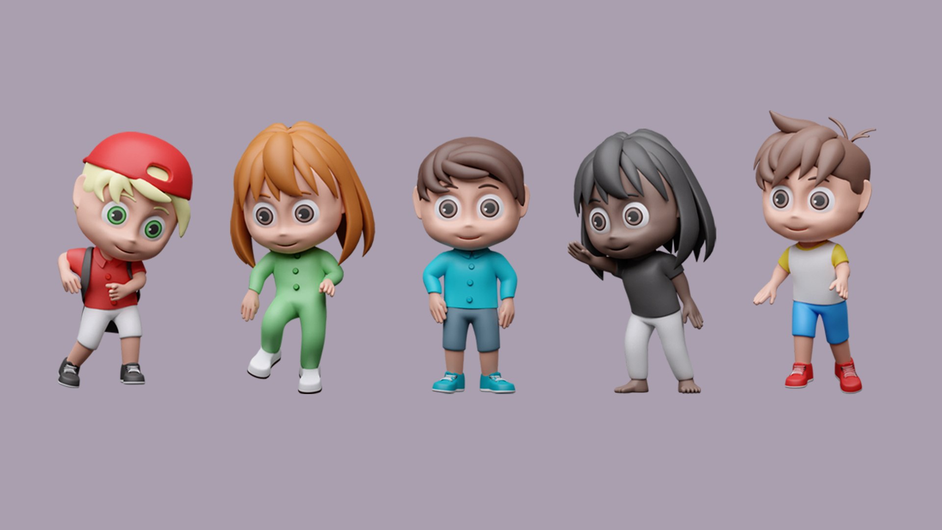 3D Cartoon Characters Kids - TurboSquid 2071865