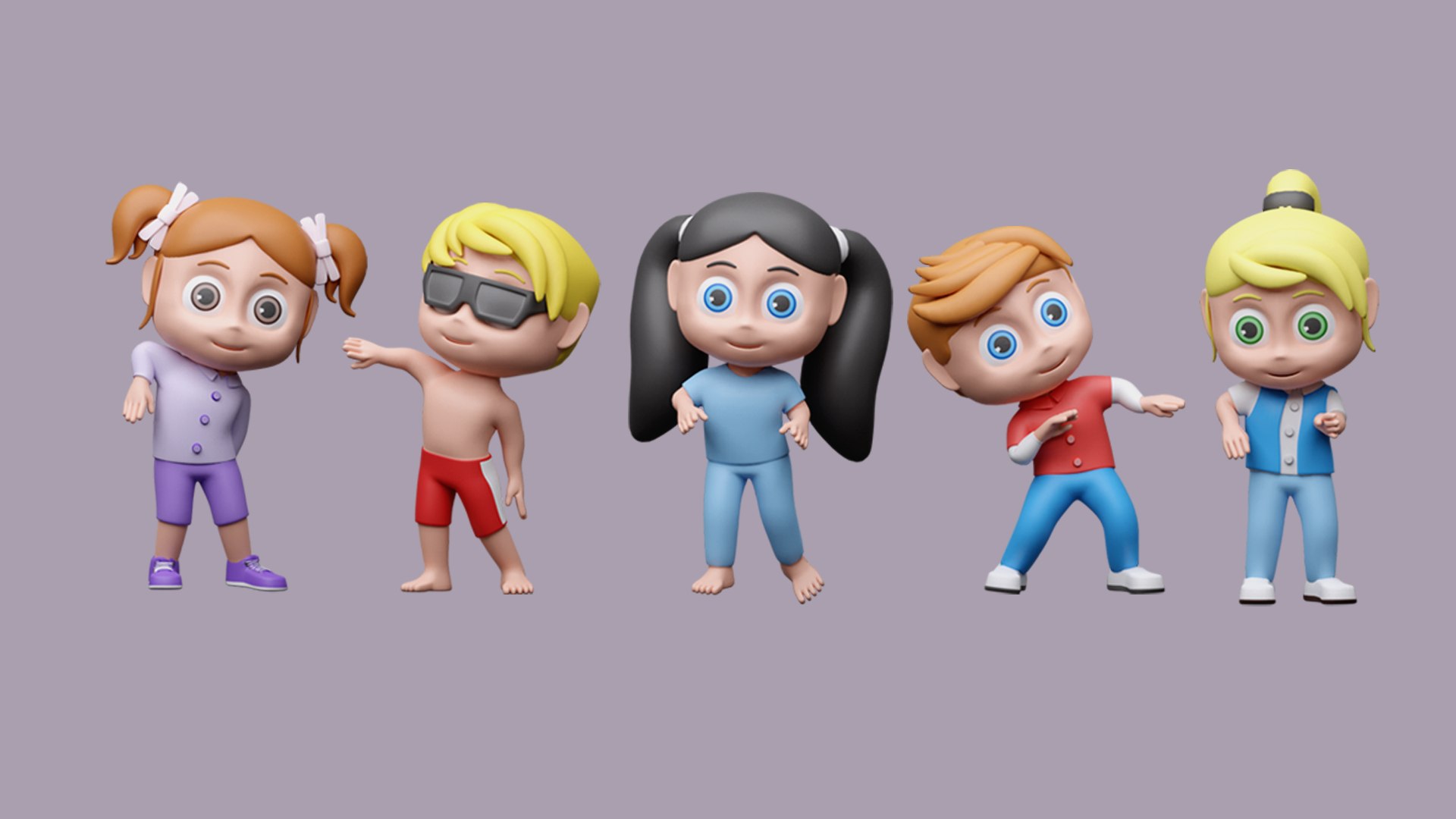 3D Cartoon Characters Kids - TurboSquid 2071865