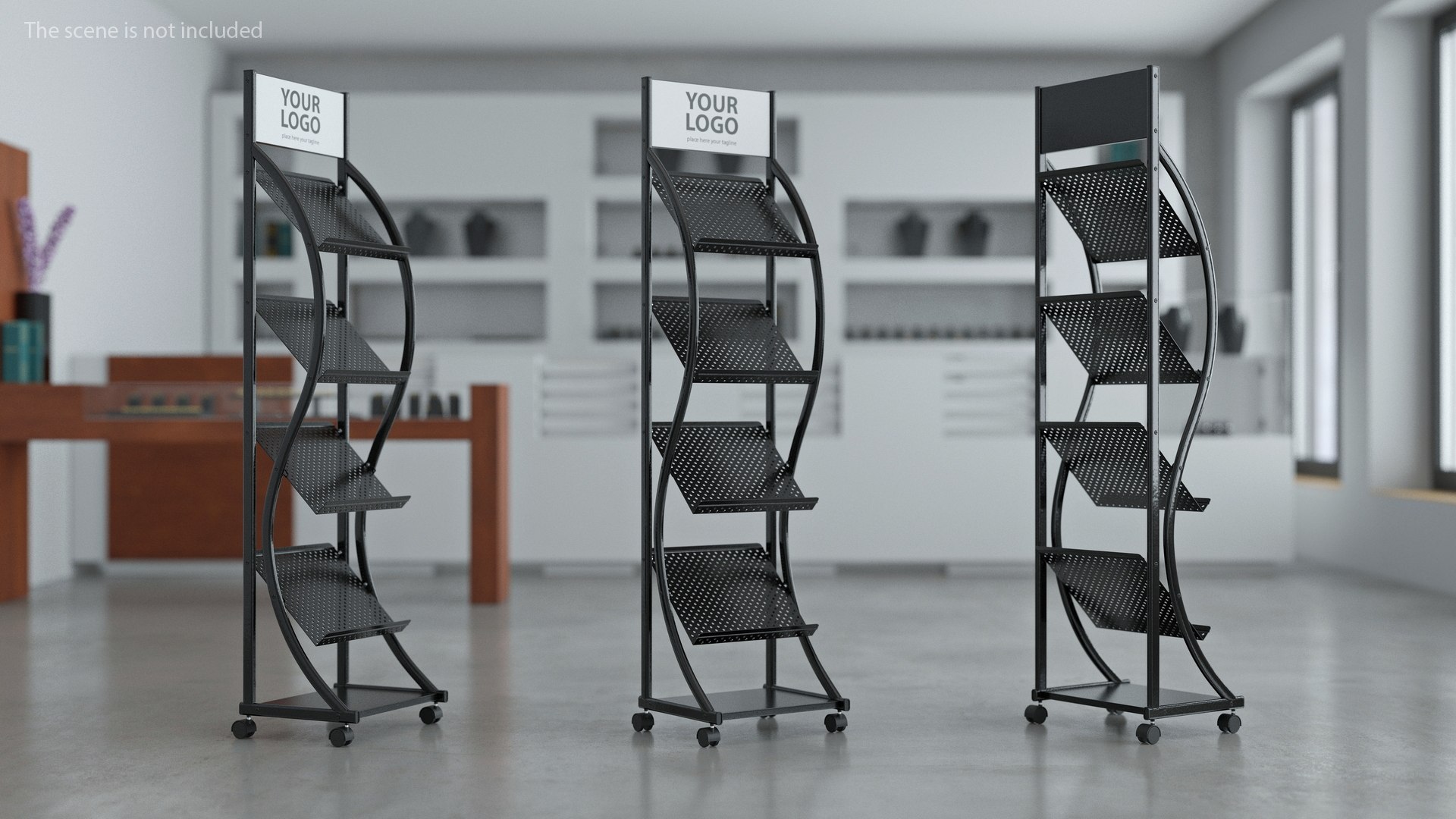 3D Model Magazine Rack Mockup Black - TurboSquid 2068987