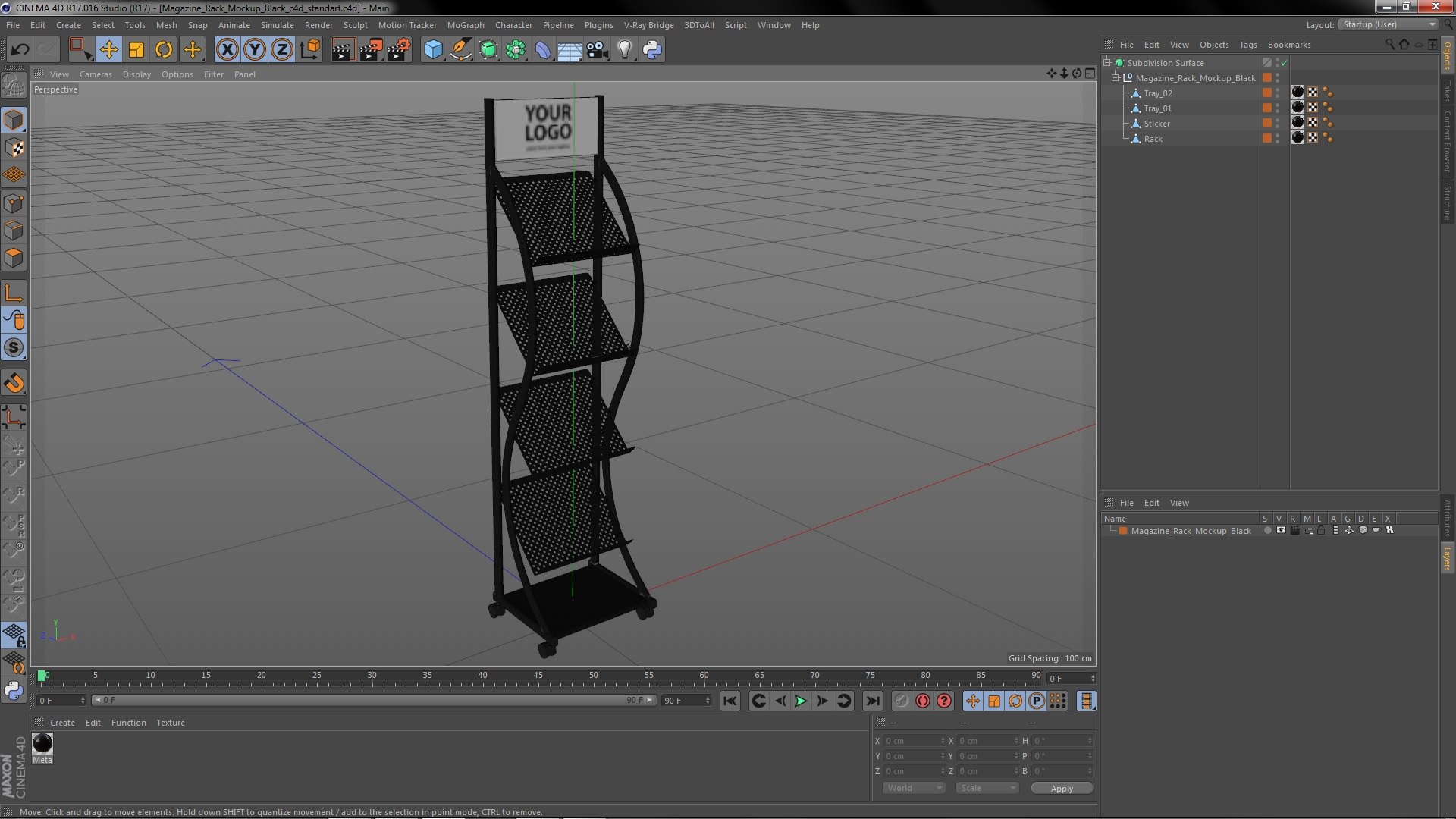 3D Model Magazine Rack Mockup Black - TurboSquid 2068987
