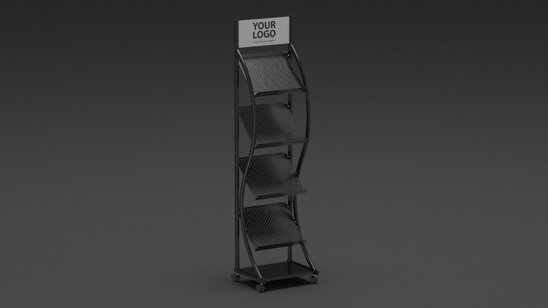 3D Model Magazine Rack Mockup Black - TurboSquid 2068987