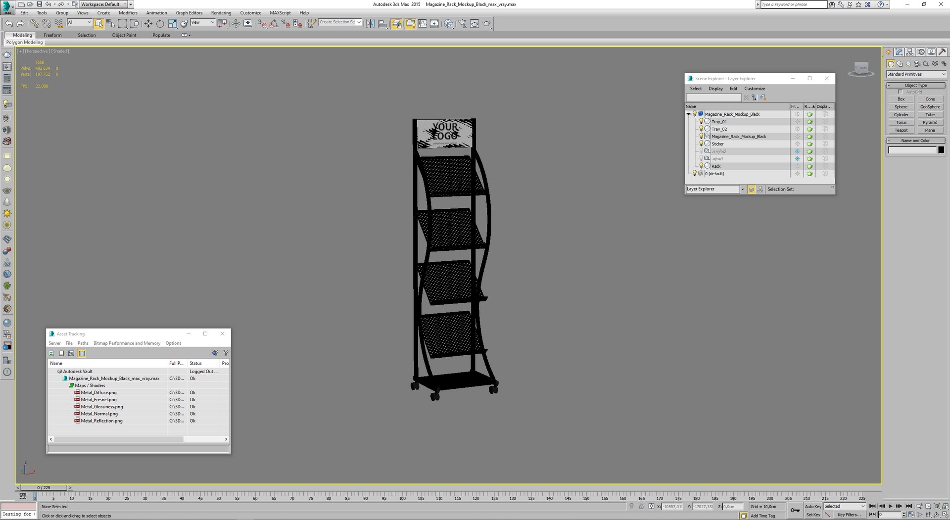 3D Model Magazine Rack Mockup Black - TurboSquid 2068987