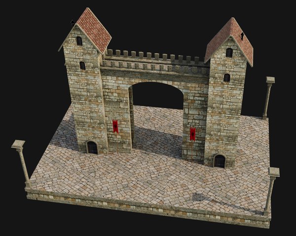 3D Ancient Gate Towers - TurboSquid 2043870