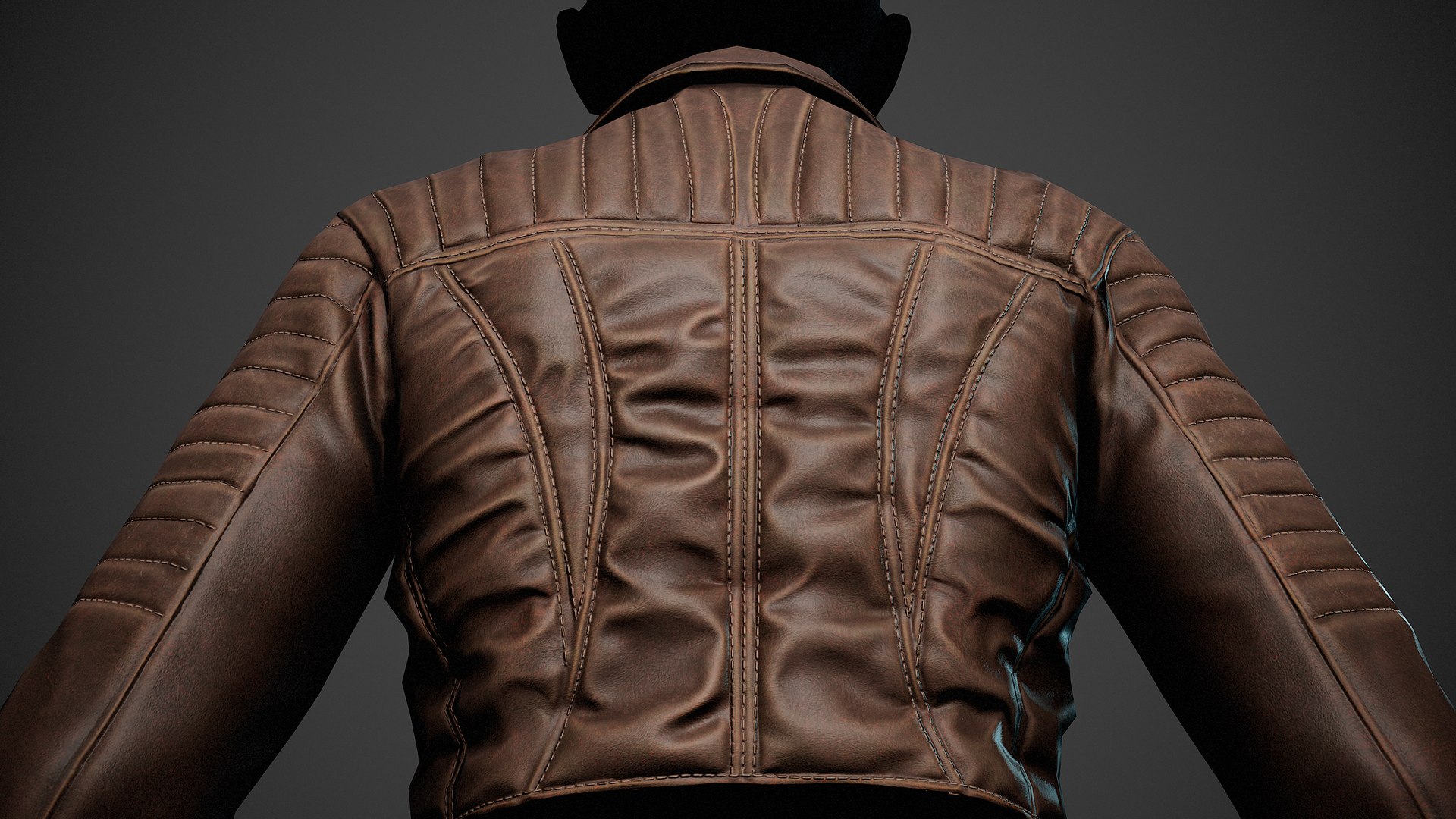 3D model Brown Biker Jacket - TurboSquid 2179638