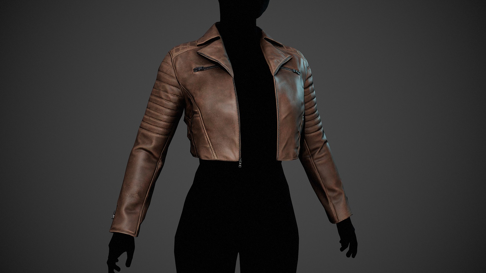 3D model Brown Biker Jacket - TurboSquid 2179638