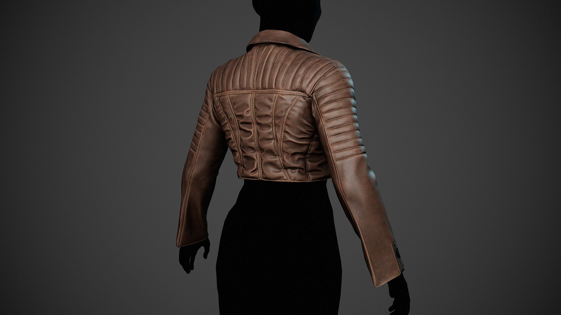 3D model Brown Biker Jacket - TurboSquid 2179638