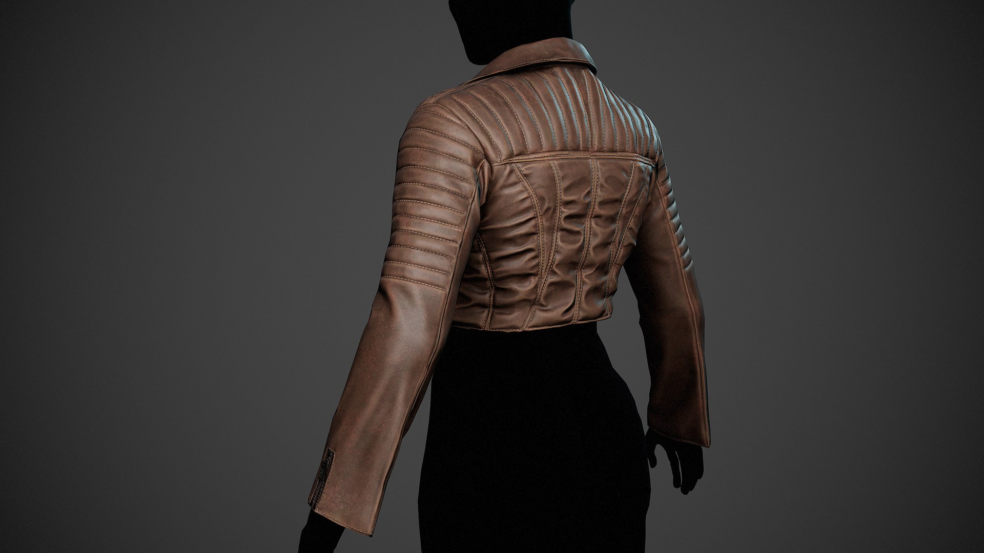 3D model Brown Biker Jacket - TurboSquid 2179638