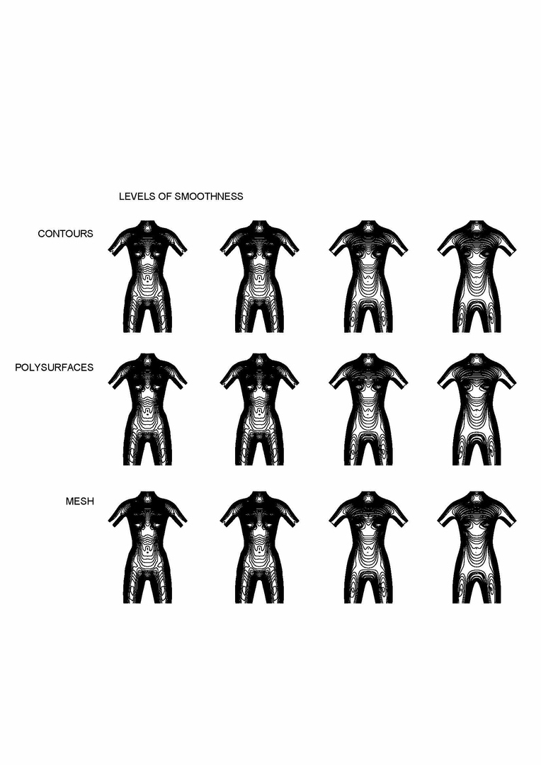 Female Body - Contour lines - varying level of smoothness 3D model ...