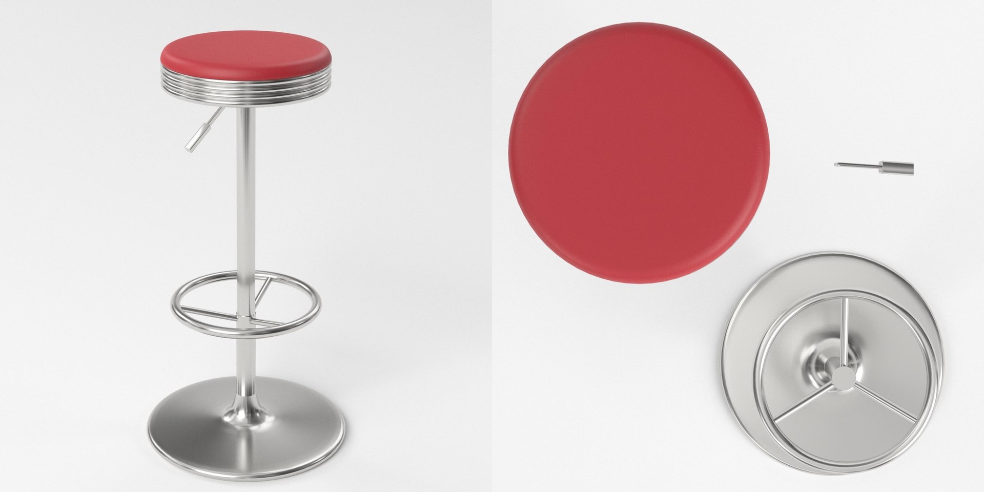 Diner stool 1 model - TurboSquid 2074640