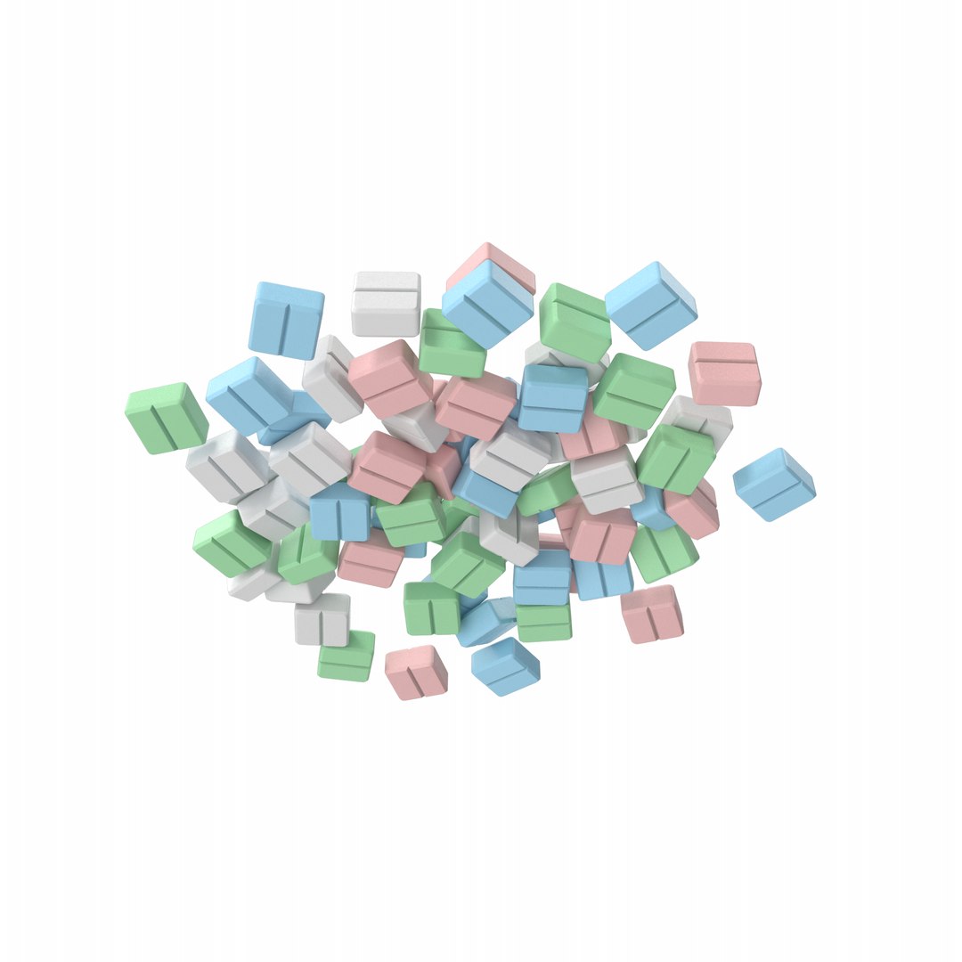 3D Pile Of Square Pills - TurboSquid 1938576