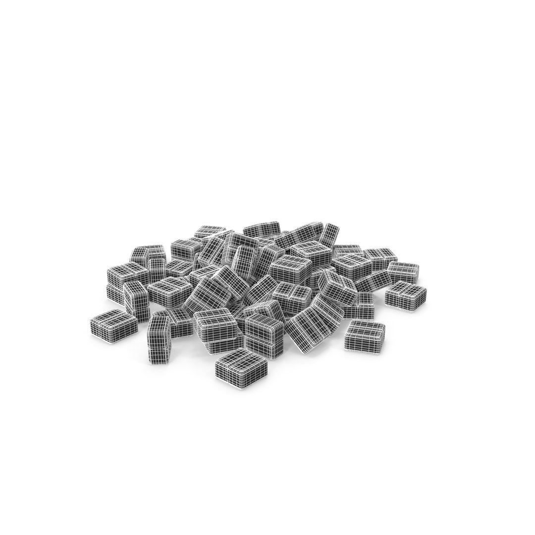 3D Pile Of Square Pills - TurboSquid 1938576