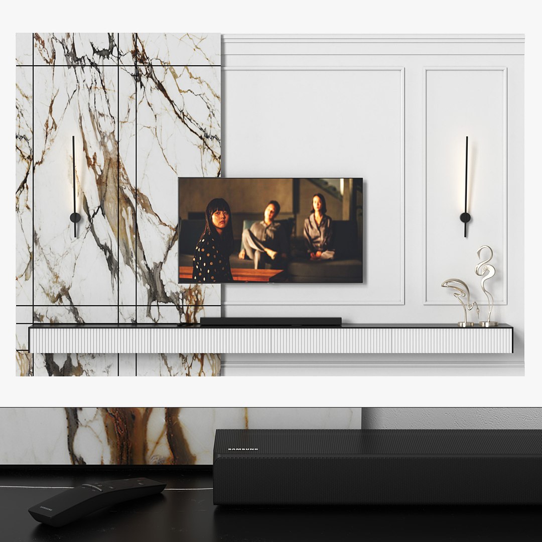 Wall with TV 043 model - TurboSquid 1923344