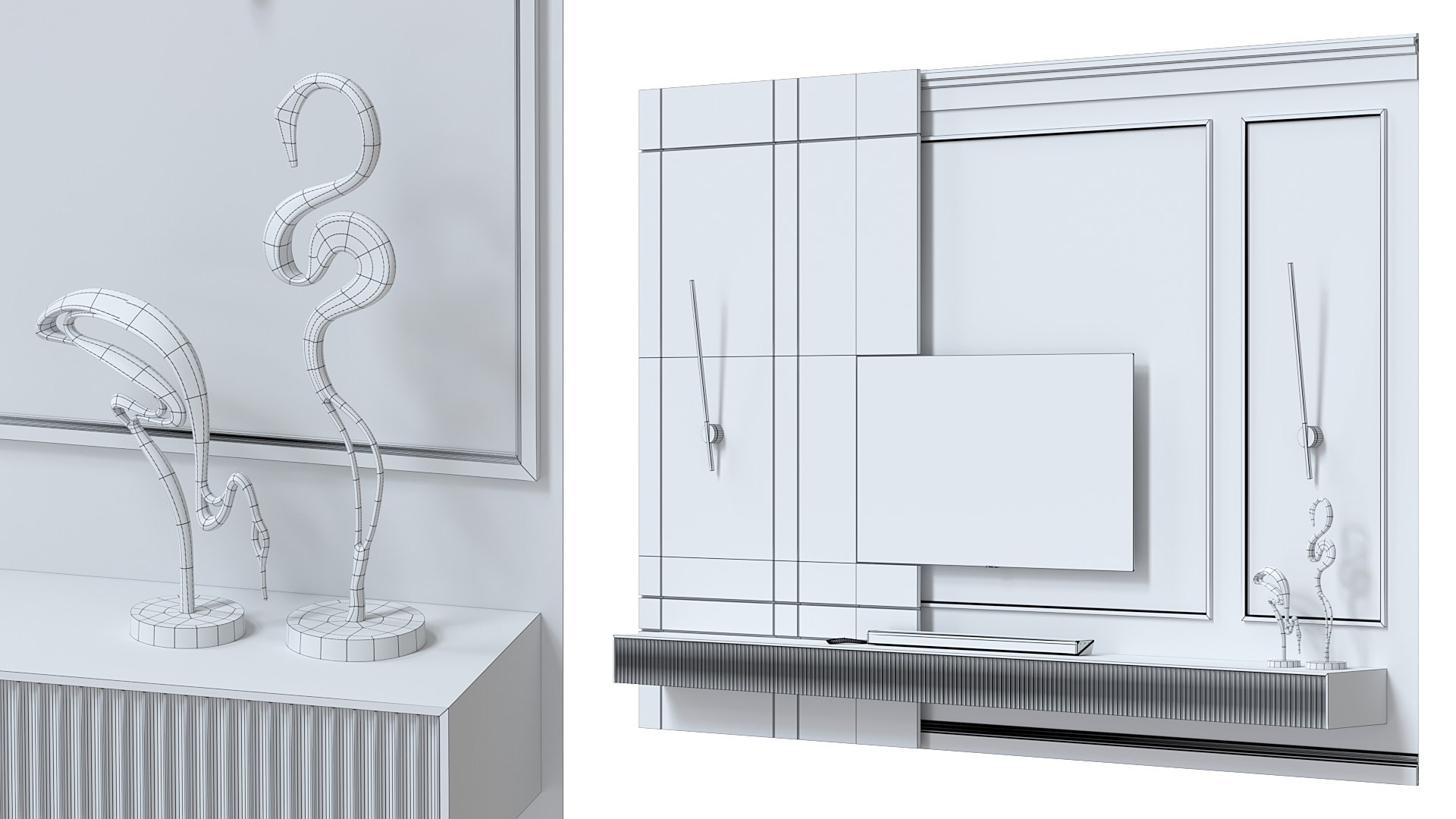 Wall With TV 043 Model - TurboSquid 1923344