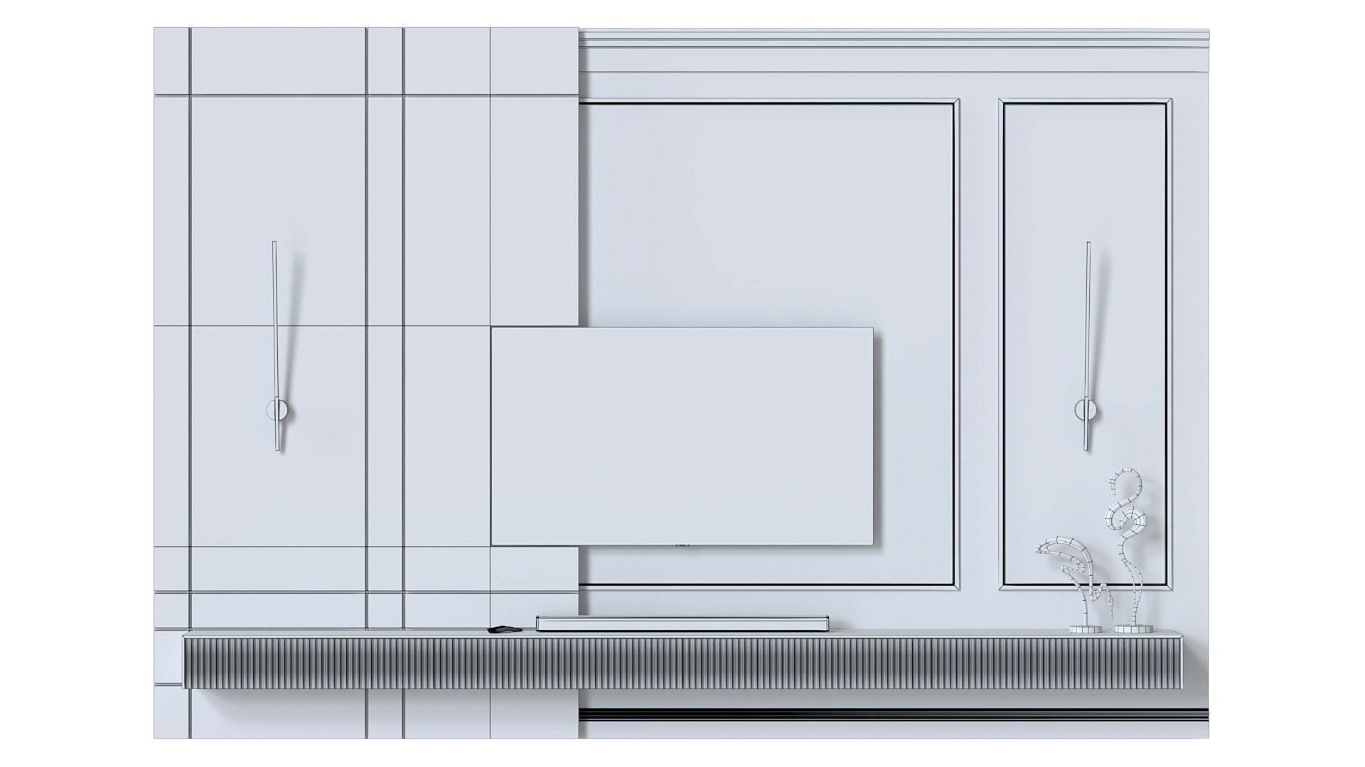 Wall With TV 043 Model - TurboSquid 1923344