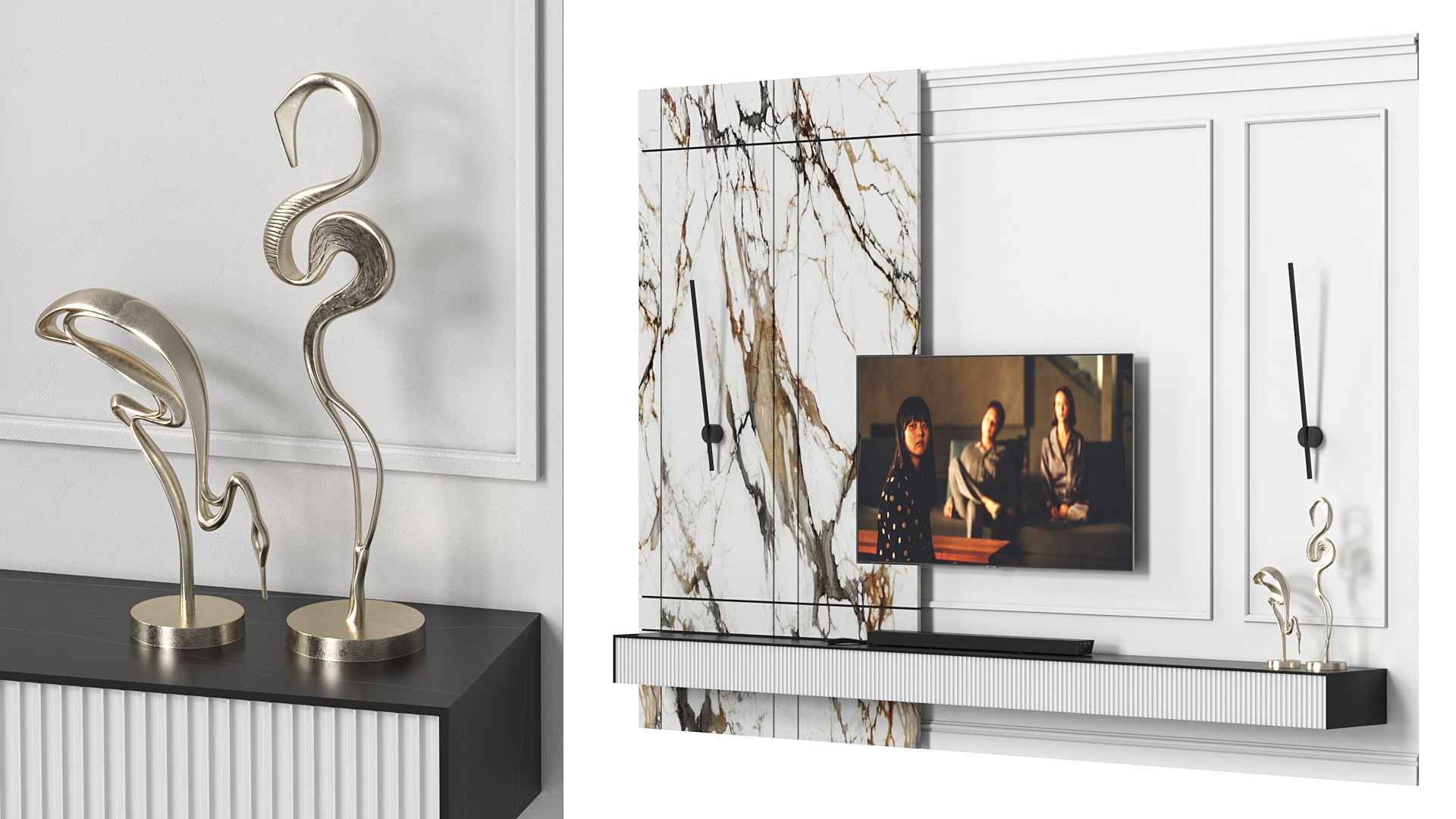 Wall With TV 043 Model - TurboSquid 1923344