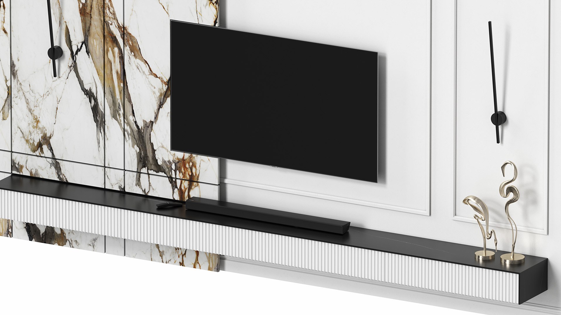 Wall With TV 043 Model - TurboSquid 1923344