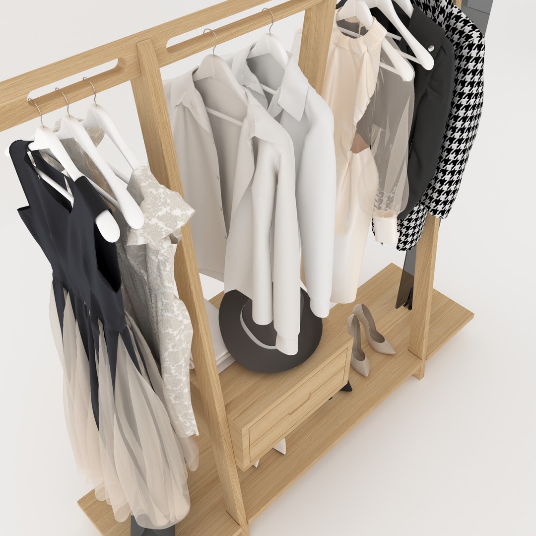 3D Clothing Rack Model - TurboSquid 1566100