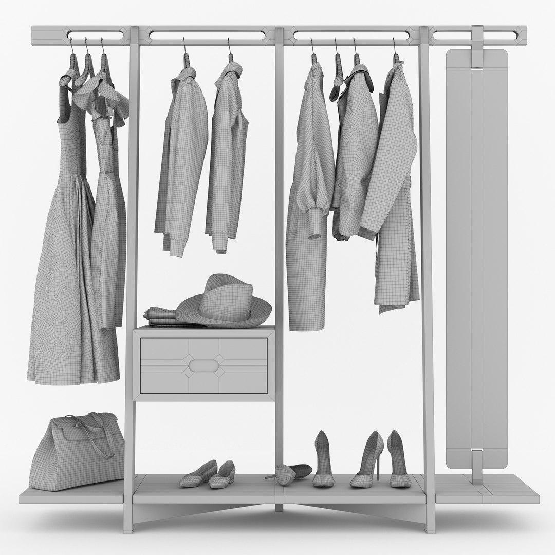 3D Clothing Rack Model - TurboSquid 1566100