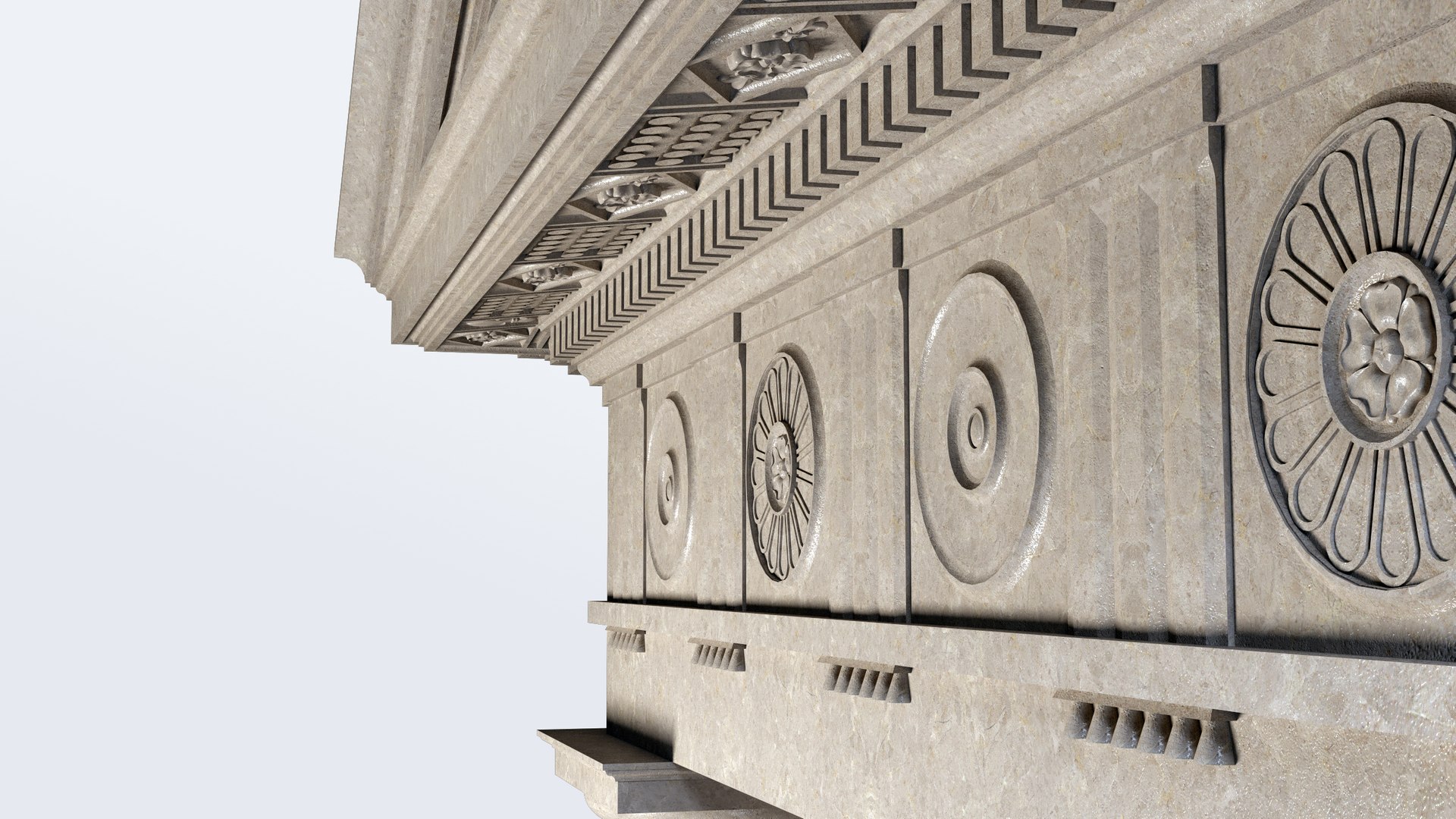 Arched Portico In Doric Denticulated Column Order Gazebo 3D Model ...