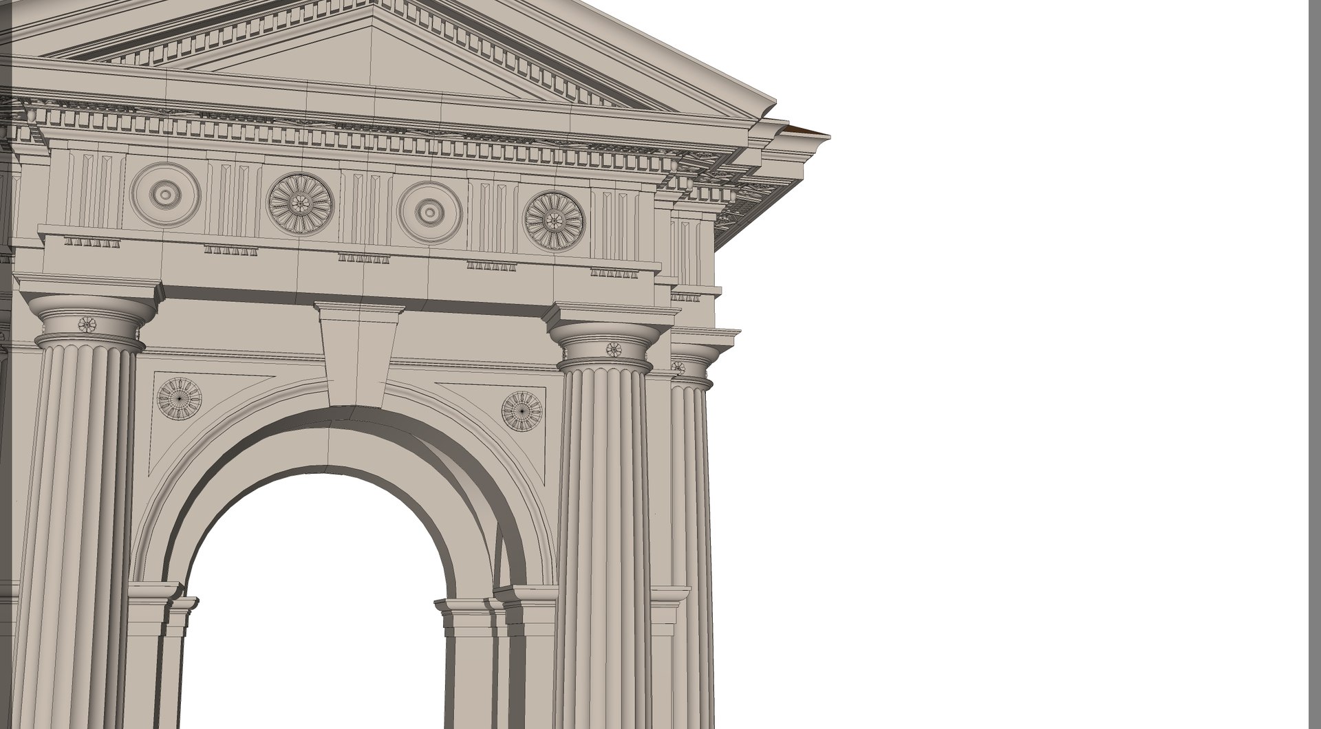 Arched Portico In Doric Denticulated Column Order Gazebo 3D Model ...
