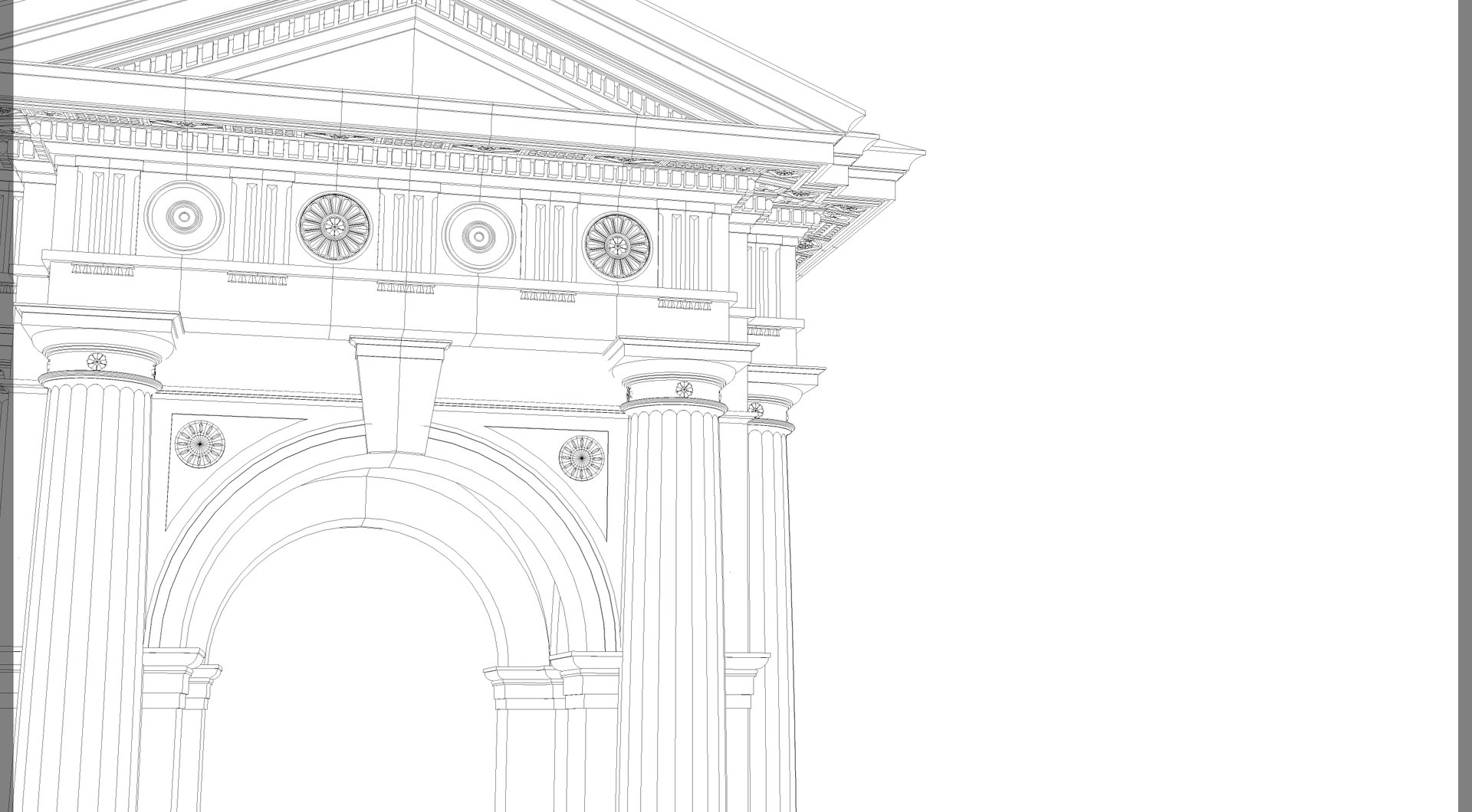 Arched Portico In Doric Denticulated Column Order Gazebo 3D Model ...