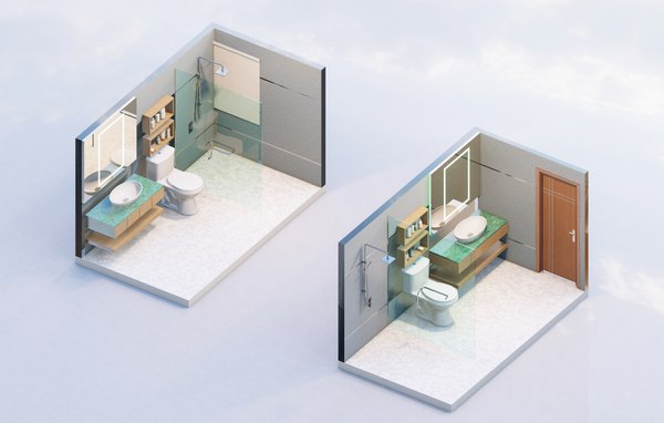 3D model Contemporary Toilet Isometric view - TurboSquid 2009200