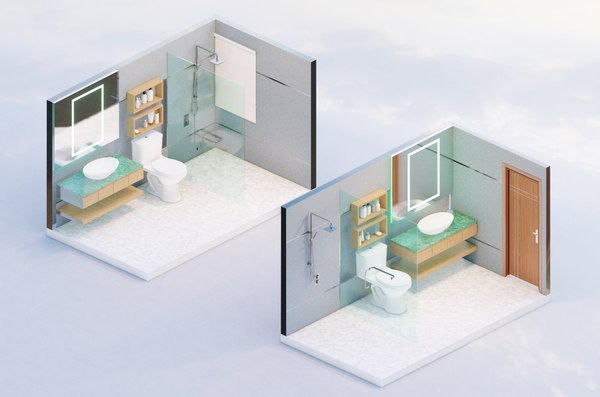 3D model Contemporary Toilet Isometric view - TurboSquid 2009200