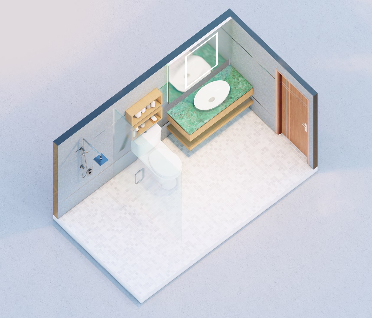 3D model Contemporary Toilet Isometric view - TurboSquid 2009200