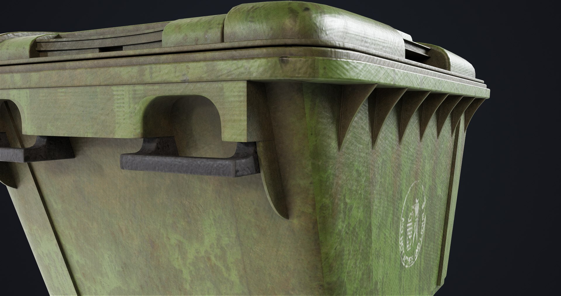 Old Dirty Dustbin All PBR Unity UE Textures Included 3D model ...