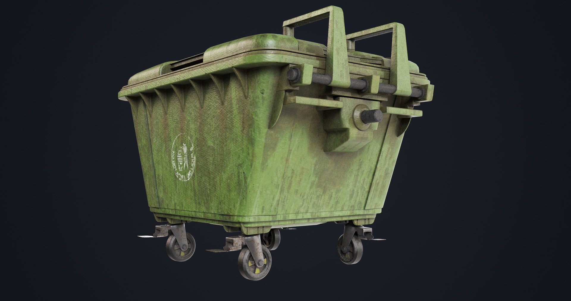 Old Dirty Dustbin All PBR Unity UE Textures Included 3D model ...
