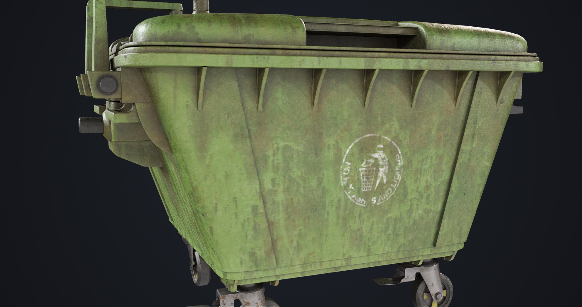 Old Dirty Dustbin All PBR Unity UE Textures Included 3D model ...
