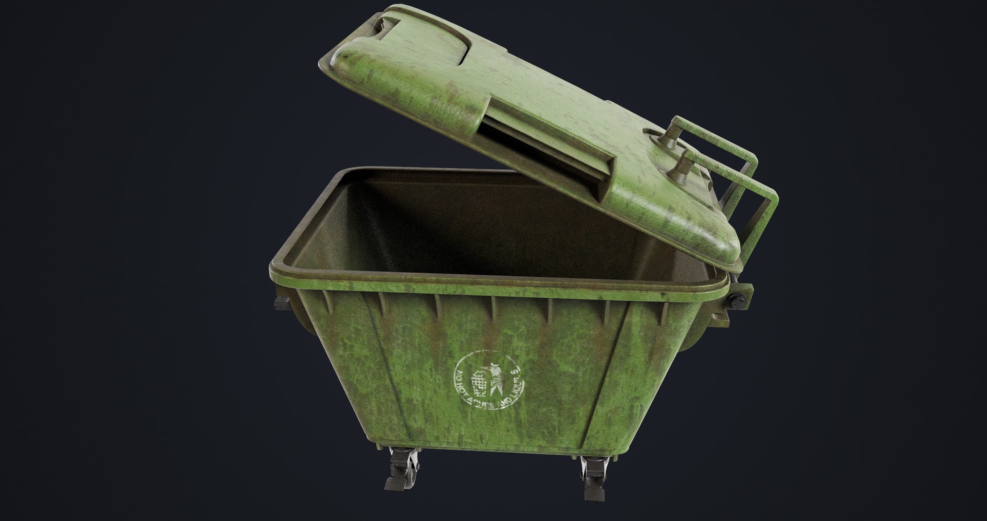 Old Dirty Dustbin All PBR Unity UE Textures Included 3D model ...