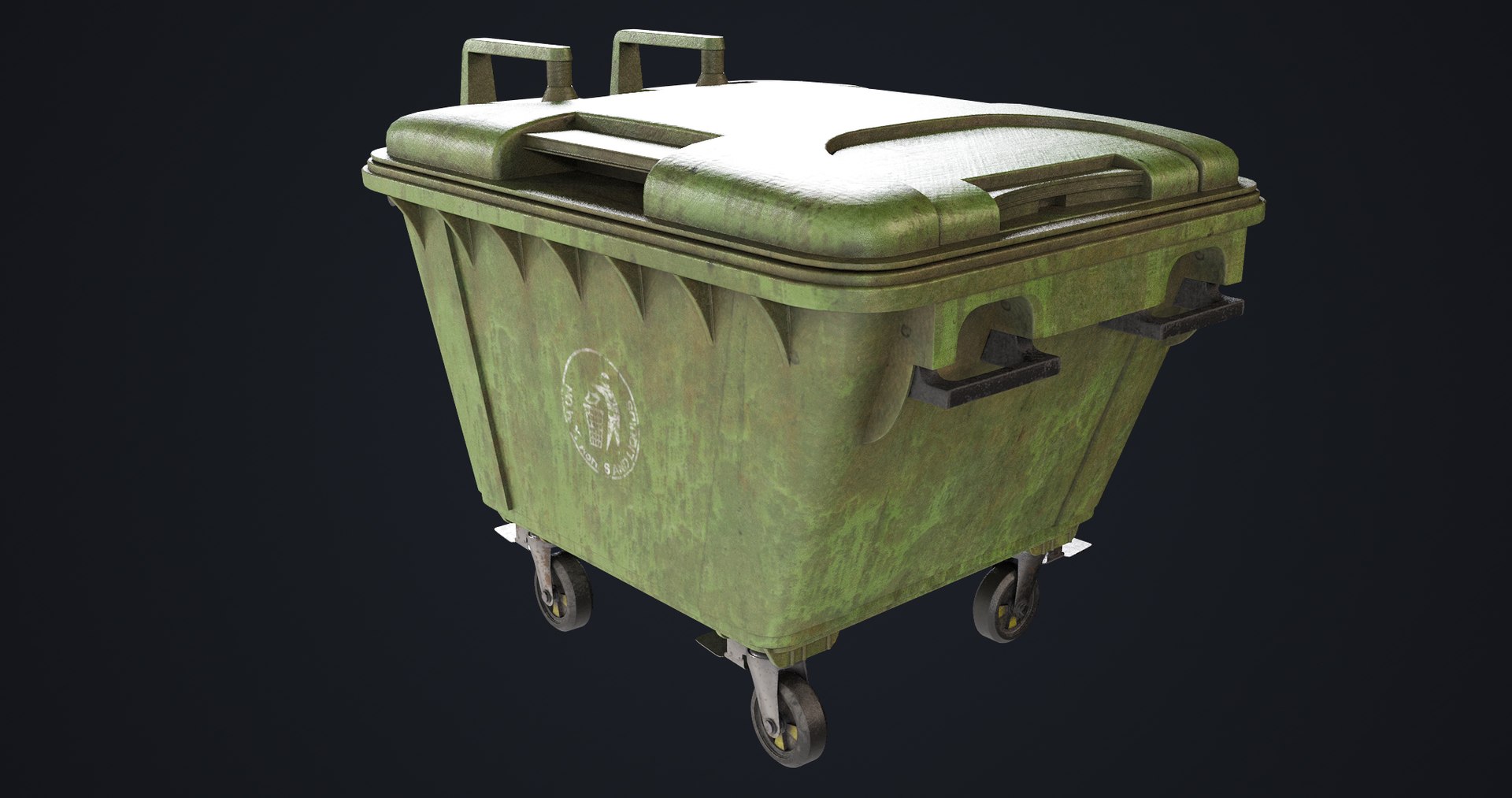 Old Dirty Dustbin All PBR Unity UE Textures Included 3D model ...