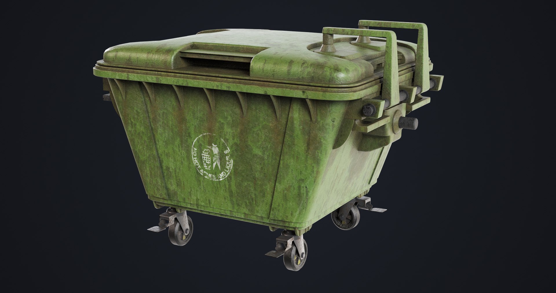 Old Dirty Dustbin All PBR Unity UE Textures Included 3D model ...