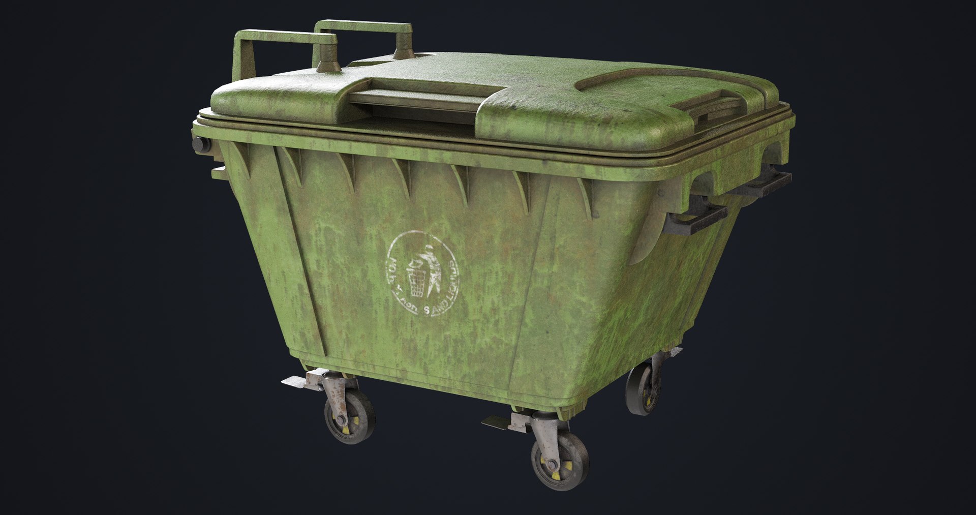 Old Dirty Dustbin All PBR Unity UE Textures Included 3D model ...