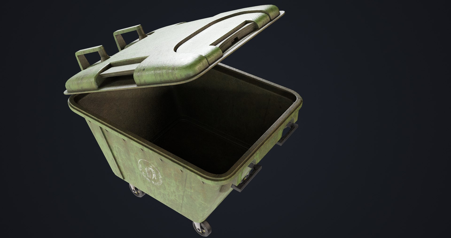 Old Dirty Dustbin All PBR Unity UE Textures Included 3D model ...