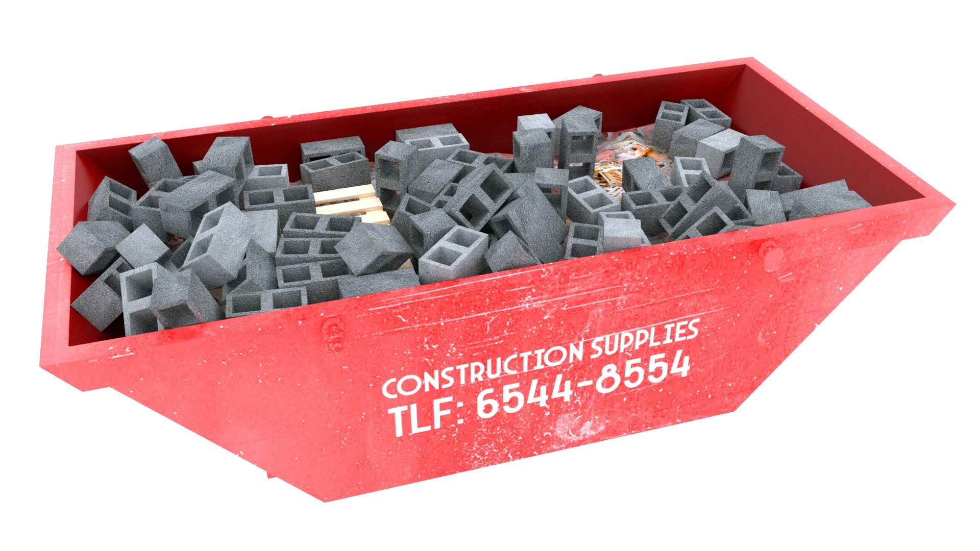 3D Industrial Container With Concrete Blocks VOL 2 - TurboSquid 1965320